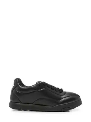 Givenchy Yard Leather Sneakers With Metal Logo Plaque - Black