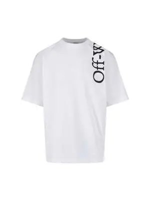 Off-White Distressed 100% Cotton Crewneck T-shirt - White