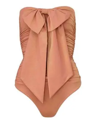 Zimmermann Ruched Bodysuit With Bow Detail