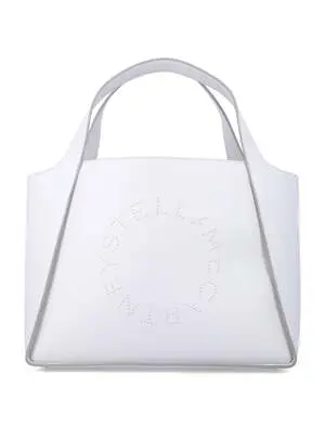 Stella McCartney Logo Studded Circular Tote Handbag - Grigio
