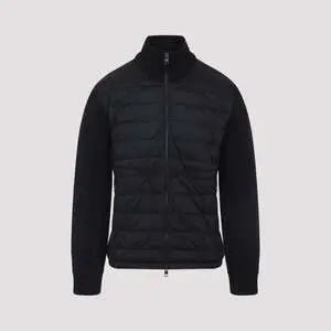 Moncler Wool-blend Knit Cardigan Tricot Jacket - Black