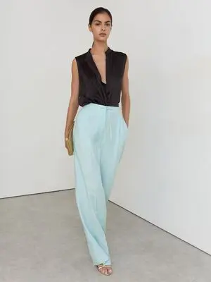 REISS Esther Wide-leg Drawstring Trousers
