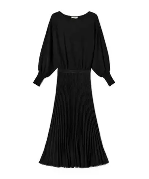 TWINSET Long Sleeve Pleated Skirt Dress