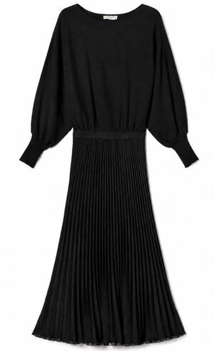 TWINSET Long Sleeve Pleated Skirt Dress