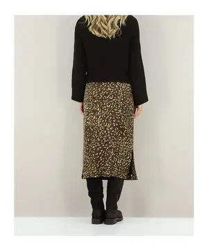 TWINSET Printed Midi Skirt With Side Slit