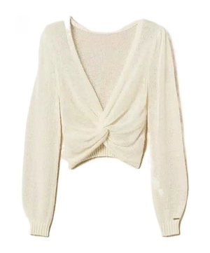 TWINSET Reversible Knit Shrug With V-neck And Round Neck