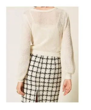 TWINSET Reversible Knit Shrug With V-neck And Round Neck
