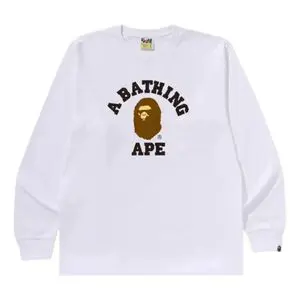 A BATHING APE College Long-sleeve T-shirt - White