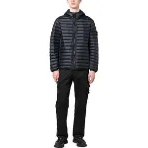 Stone Island Hooded Down Jacket - Black