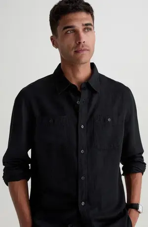 Ag Mason Long Sleeve Linen Blend Work Shirt