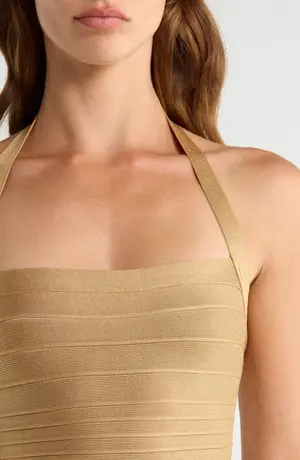 House Of Cb The Silhouette Shimmer Halter Top