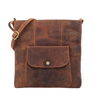 LLOYD BAKER Bhind Distressed Leather Crossbody Bag - Brown