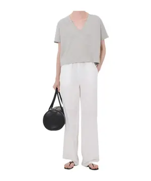 Loulou De Saison V-neck Cropped T-shirt