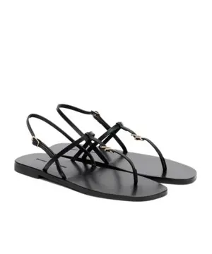 Proenza Schouler Monogram Leather Thong Sandals - Gray