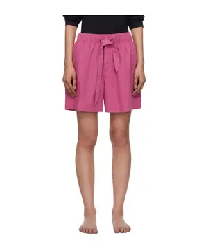 TEKLA Drawstring Pyjama Shorts - Purple