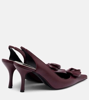 Magda Butrym Floral-appliqué Leather Slingback Pumps
