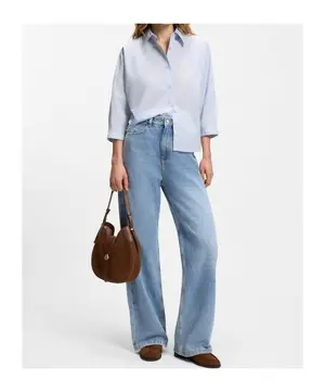 Hugo Boss Relaxed-fit Cotton Poplin Blouse With Kimono Sleeves
