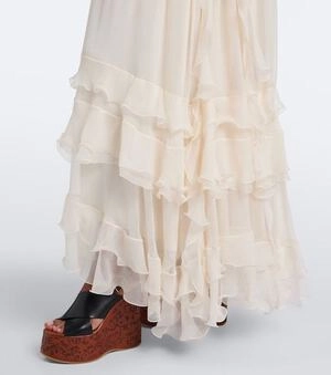 Chloé Ruffled Silk Muslin Maxi Dress