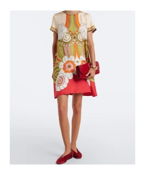 La DoubleJ Mini Swing Printed Silk Minidress