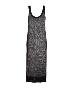 Alaïa Semi-sheer Linen And Silk Midi Dress - Black