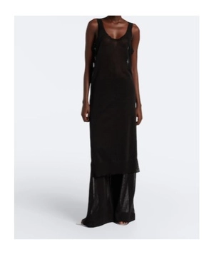 Alaïa Semi-sheer Linen And Silk Midi Dress