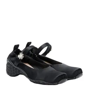 Simone Rocha Ballet Runner Embellished Ballet Flats - Black