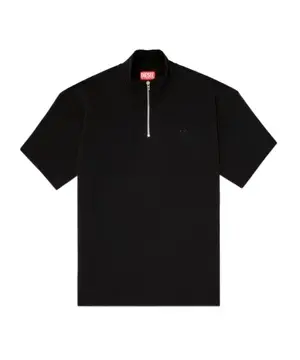 DIESEL® Short-sleeve Half-zip Sweatshirt In Light Scuba