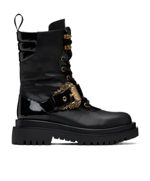 Versace Buckled Lace-up Boots