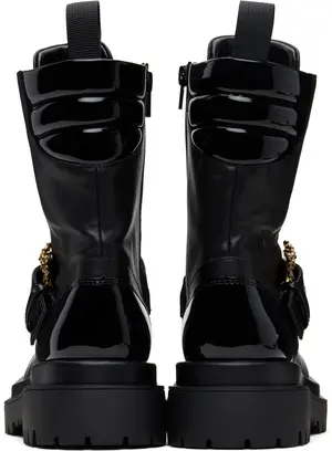 Versace Buckled Lace-up Boots