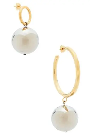 Isabel Marant Étoile Asymmetric Hoop Earrings In Metallic Gold - Dore & Silver