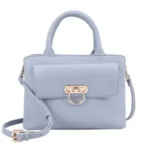 PAUL COSTELLOE Navarre Leather Crossbody Bag Lead - Blue