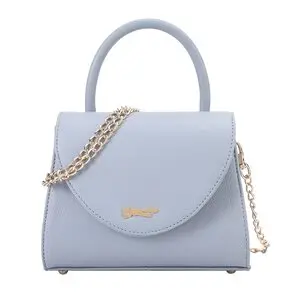 PAUL COSTELLOE Cilo Leather Crossbody Bag Lead - Blue