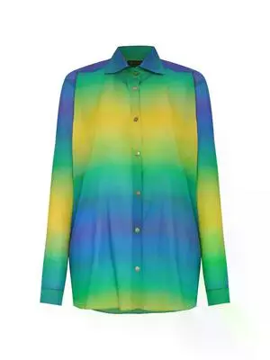 AMIR SLAMA X Tati Barbieri Gradient-effect Long-sleeved Shirt - Blue