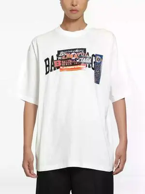 Balenciaga Bumper Stickers Graphic-print T-shirt - White