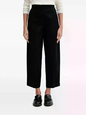 BENETTON Button-flap Wide-leg Trousers - Black