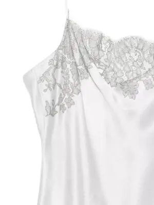 Carine Gilson Lace-trim Silk Nightdress