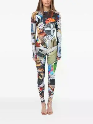 BORBALA Lomtalanitas Graphic-print Leggings - Black
