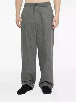 Giorgio Armani Melange Effect Elasticated Waistband Turn-up Trousers