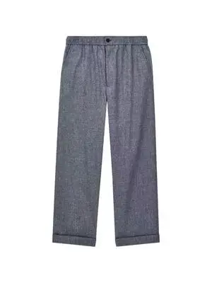 Giorgio Armani Melange Effect Elasticated Waistband Turn-up Trousers - Grey