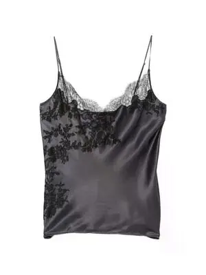 Carine Gilson Lace-trim Satin Camisole - Blue