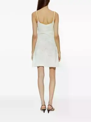 Casablanca Crochet Knit Logo Patch Mini Dress