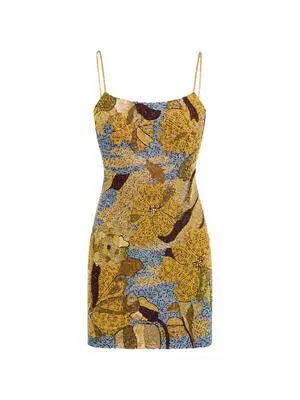 Cult Gaia Bebe Bead-embellished Floral Mini Dress