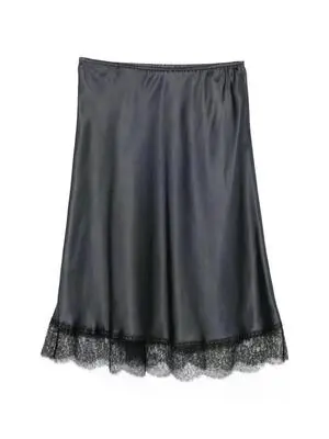 Carine Gilson Lace-trim Skirt - Blue