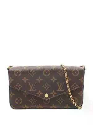 LOUIS VUITTON Monogram Félicie Pochette Clutch Bag - Brown