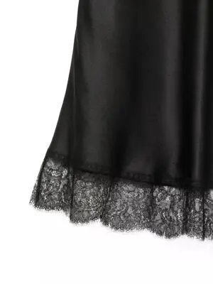 Carine Gilson Lace-trim Satin Skirt - Black