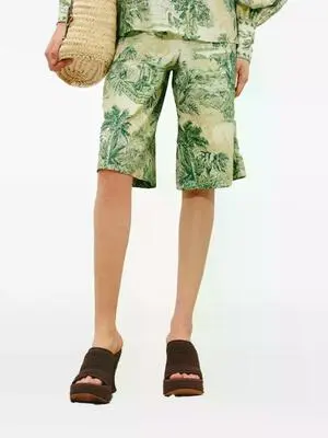 ALEMAIS Sara Graphic-print Shorts - Green