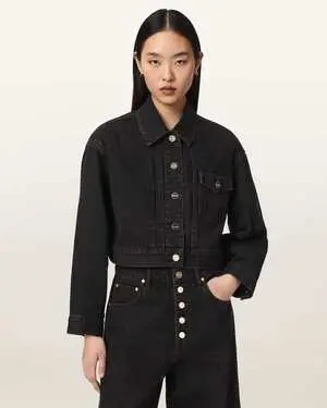 ALLSAINTS Blink Cropped Denim Jacket