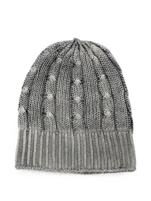 Avant Toi Hat Cashmere Hand Painted "braided And Ribbed - Gray