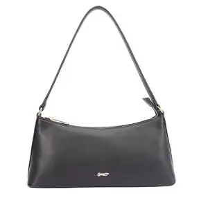 PAUL COSTELLOE Zoey Leather Shoulder Bag Jet - Black