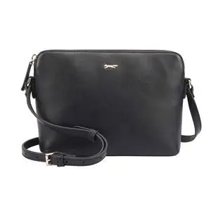 Paul Costelloe Lenya Leather Crossbody Bag Jet - Black